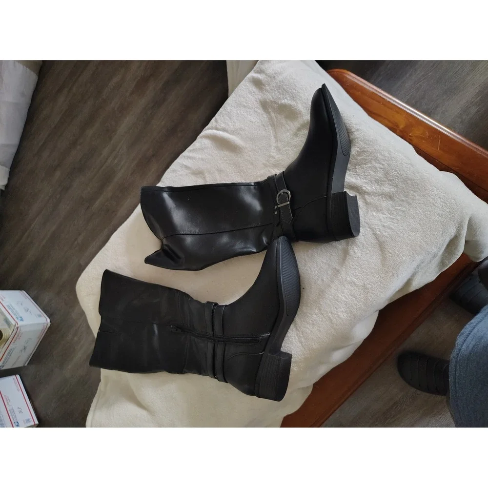 Rampage | Shoes | Rampage Ramimperial Black Tall Riding Boots Buckle ...